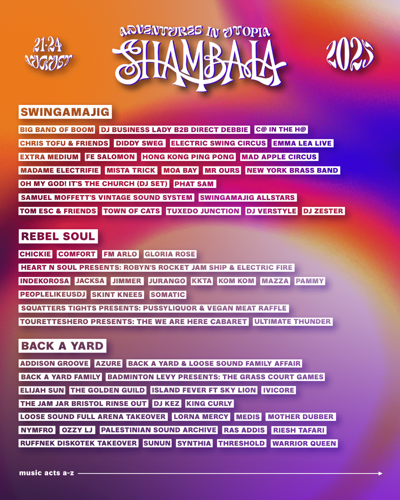 The FULL Shambala 2025 line-up is in! Are you? - Shambala